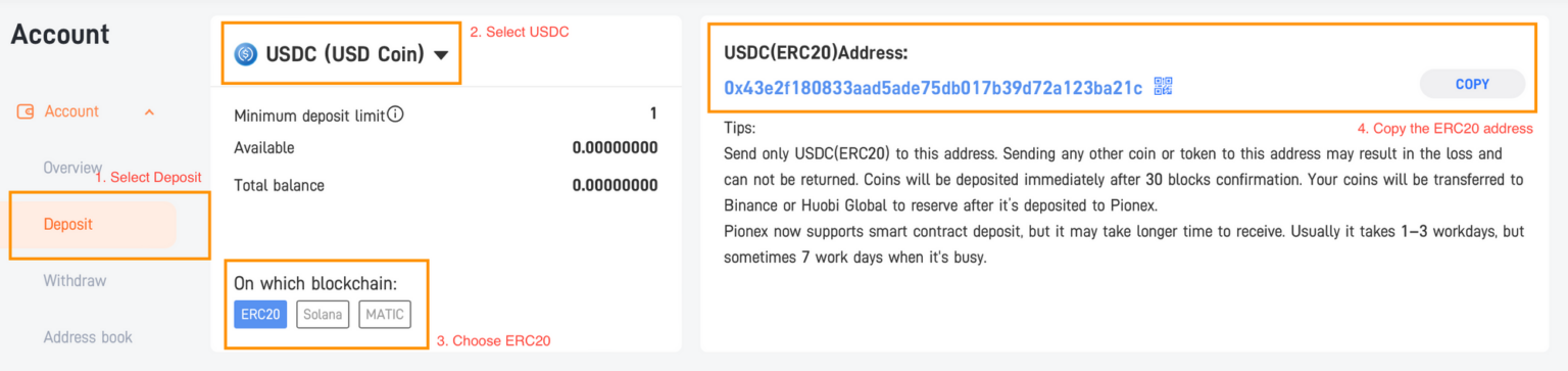 How do I deposit to my Pionex account? - Pionex Trading Bot