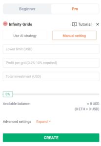 Infinity Grid - Pionex Trading Bot