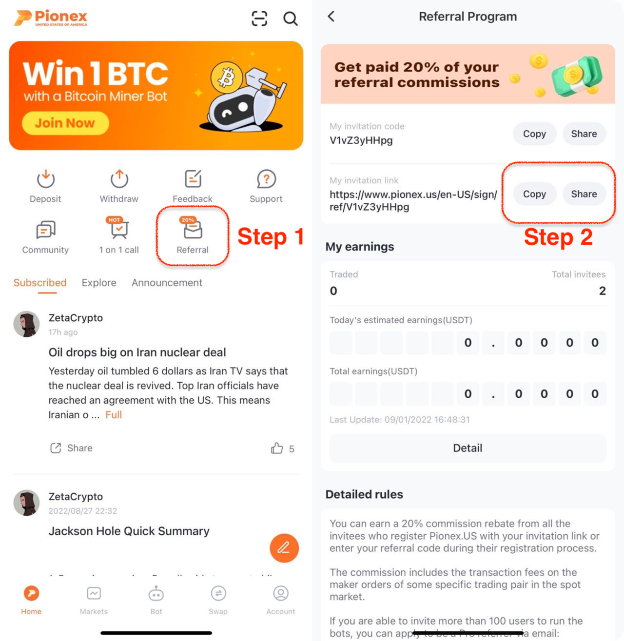 How to earn 20% commission from Pionex.US referral program - Pionex ...