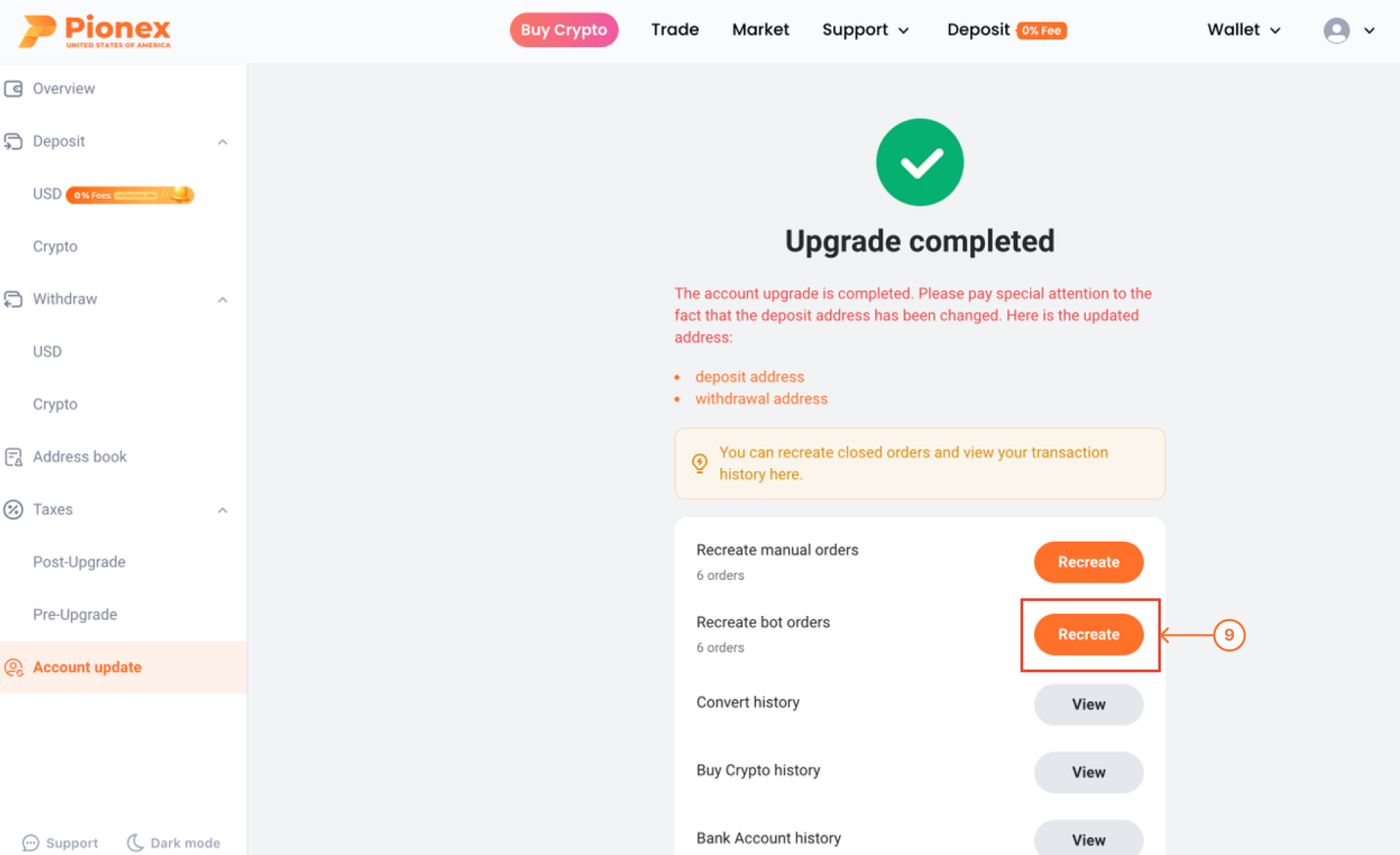 Guide for Account Upgrade - Pionex Trading Bot